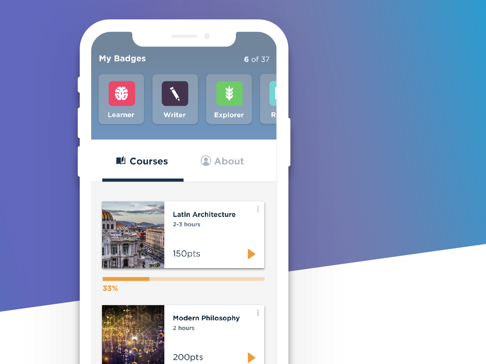 Learning App UI Practice by Logan Dallas Bishop on Dribbble