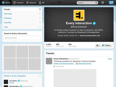Twitter GUI PSD by Every Interaction on Dribbble