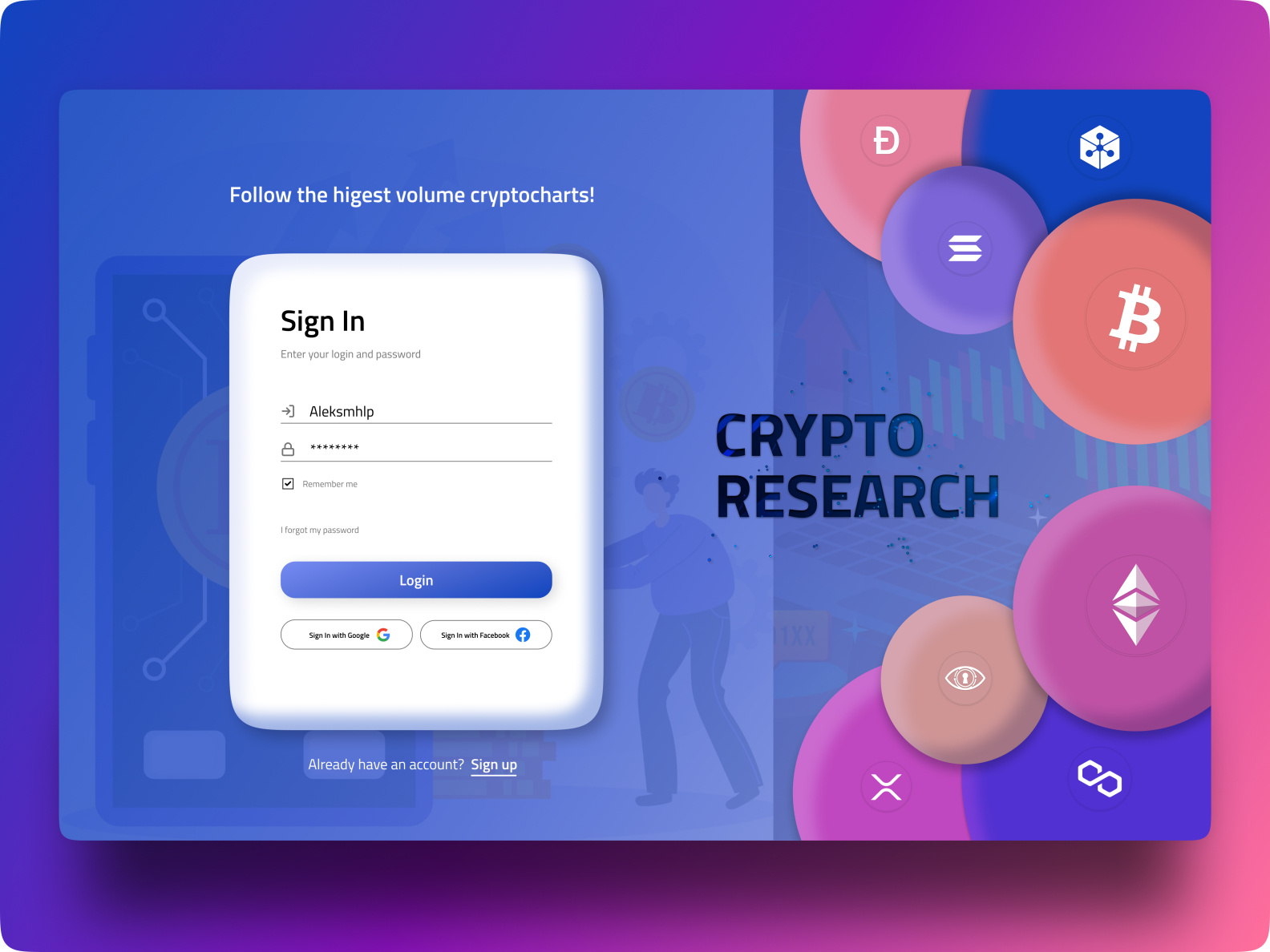 Sign In UI by Aleksey Mykholap on Dribbble