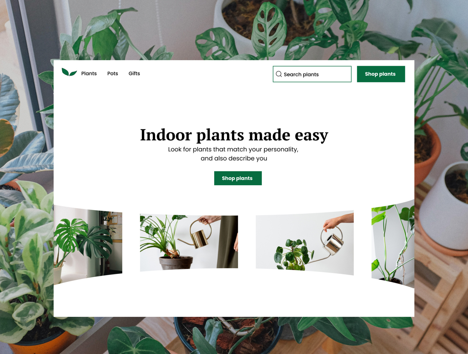 Plant shop website design by Cesar Aini Soekendro on Dribbble