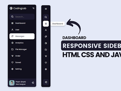 Sidebar Menu | Side Navigation Bar [Free] by codinglabweb on Dribbble