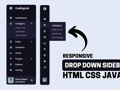 Dropdown Sidebar Menu by codinglabweb on Dribbble