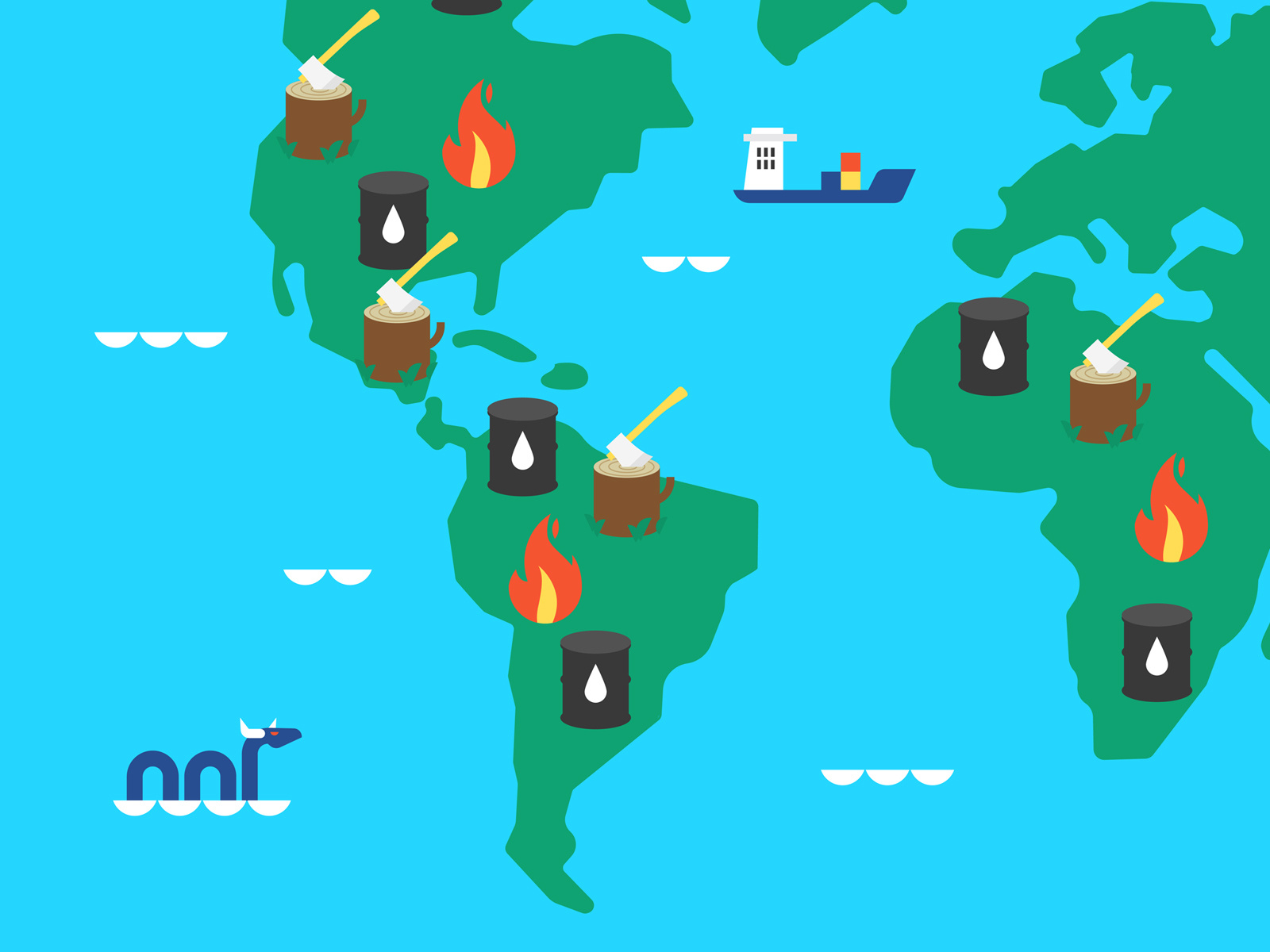 Earth Day - Map by Oleg Zodchiy on Dribbble