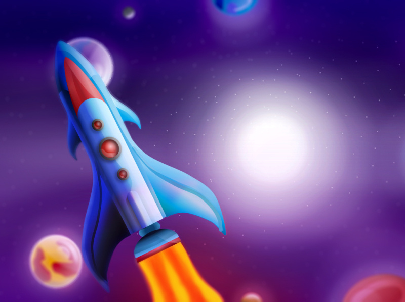 Rocket in space by Pavel on Dribbble