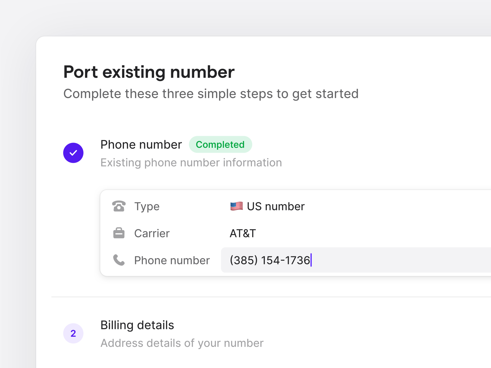 Phone number porting by Danilo Tanic for FineTune on Dribbble