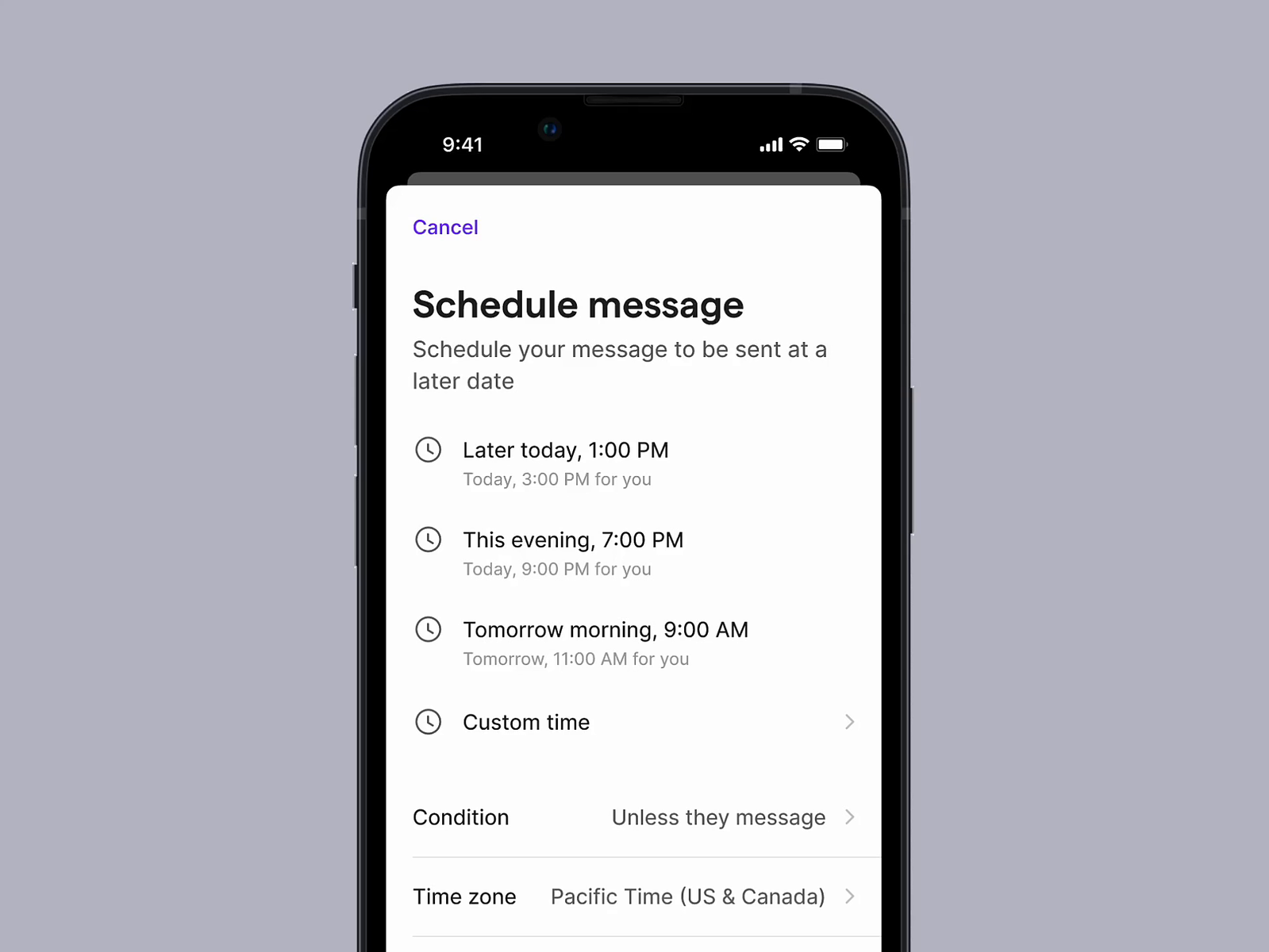 Scheduled messages by Danilo Tanic for FineTune on Dribbble