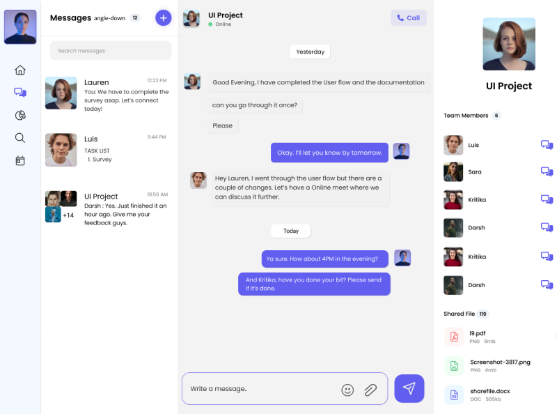 Direct Messaging by Nidhi Agarwal on Dribbble