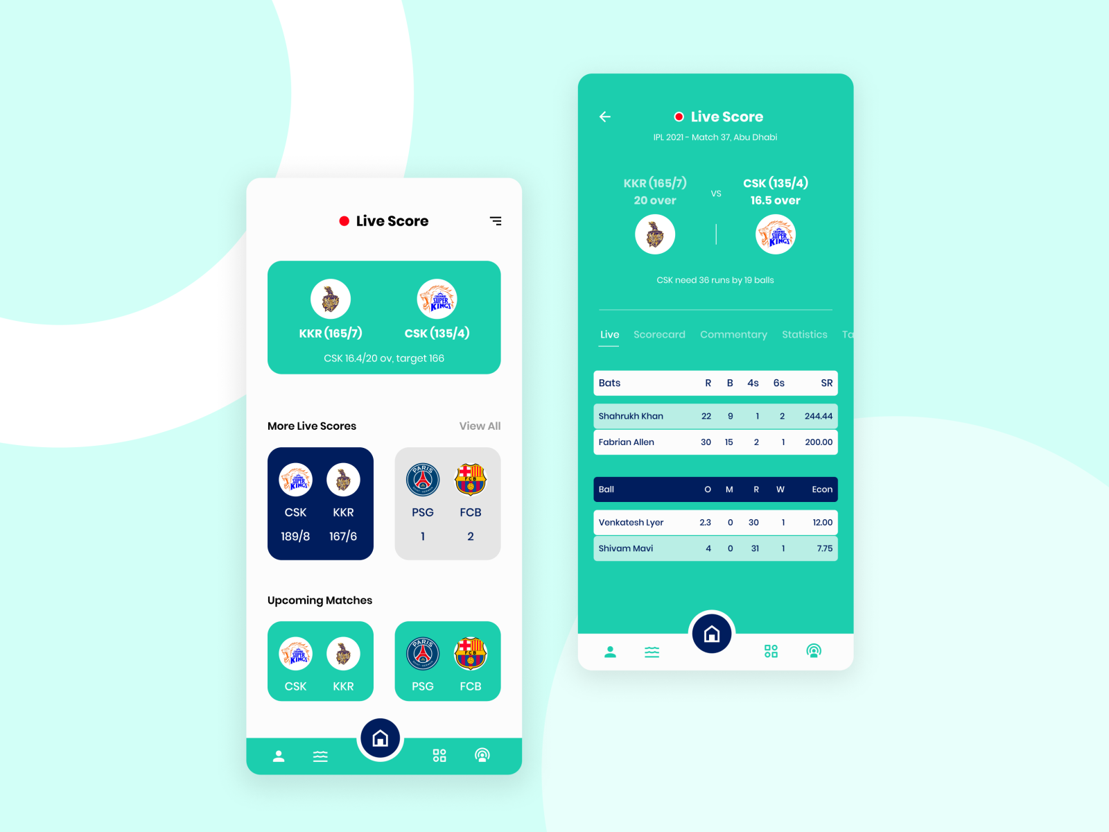 Live Score App Design by Shahaduzzaman Sarker 💢 on Dribbble