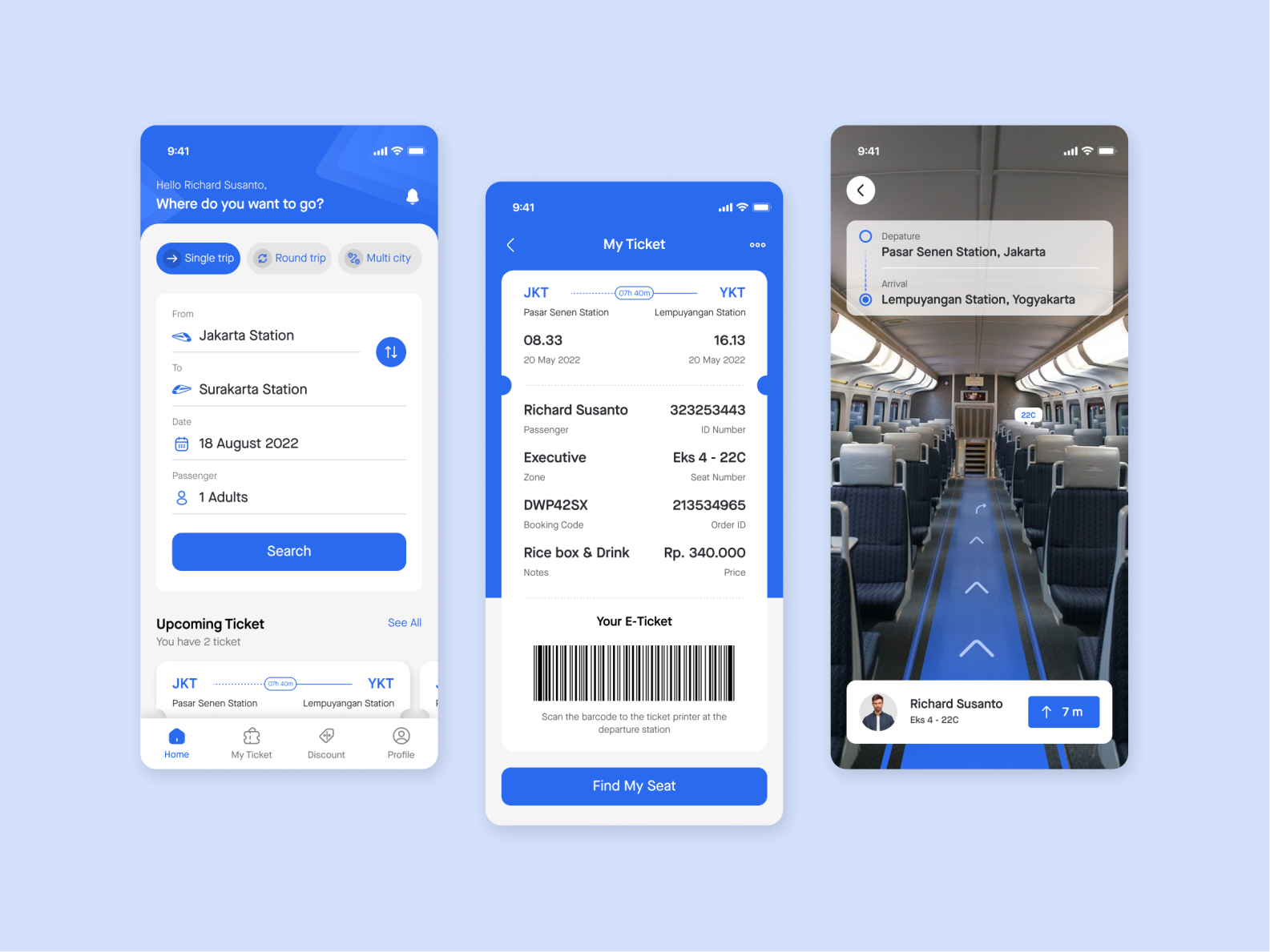 Booking train tickets 🚉 by Irfan Kurniawan for Agensip UI UX Agency on ...