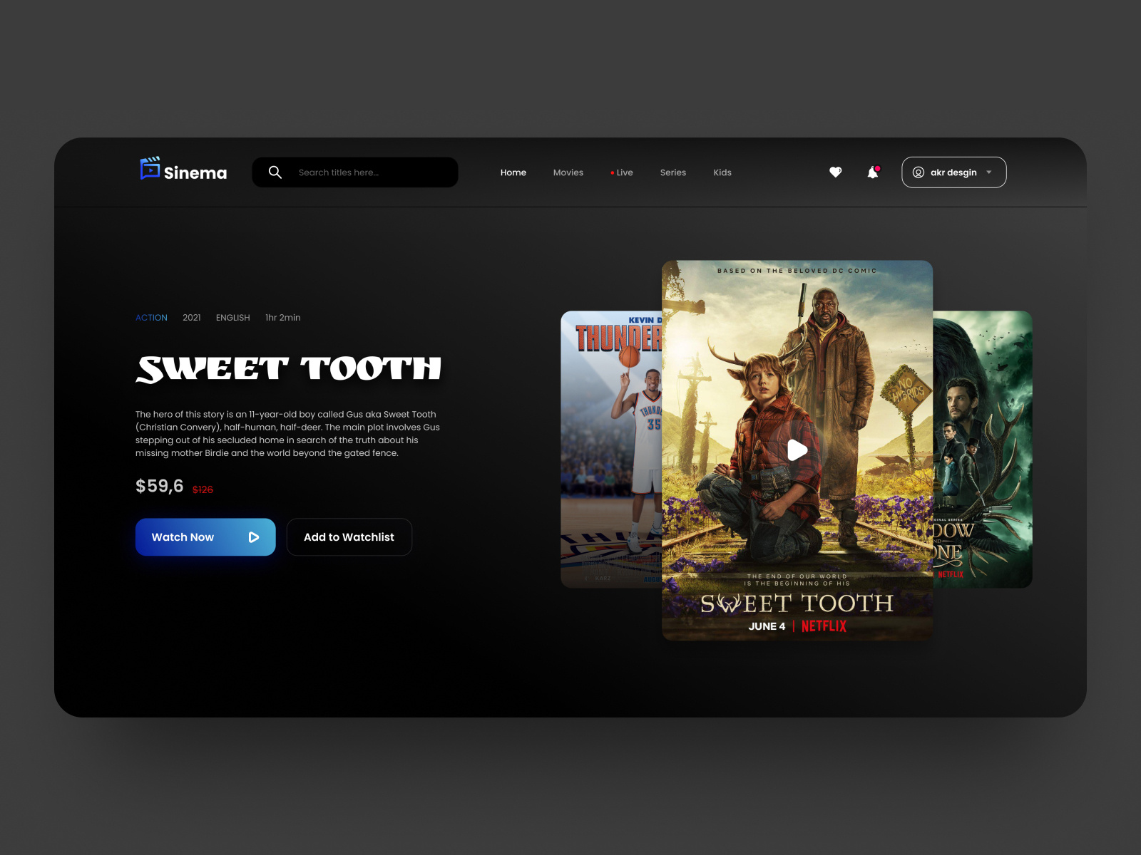 Movie, TV & Film Landing Page Design by akrdesign on Dribbble