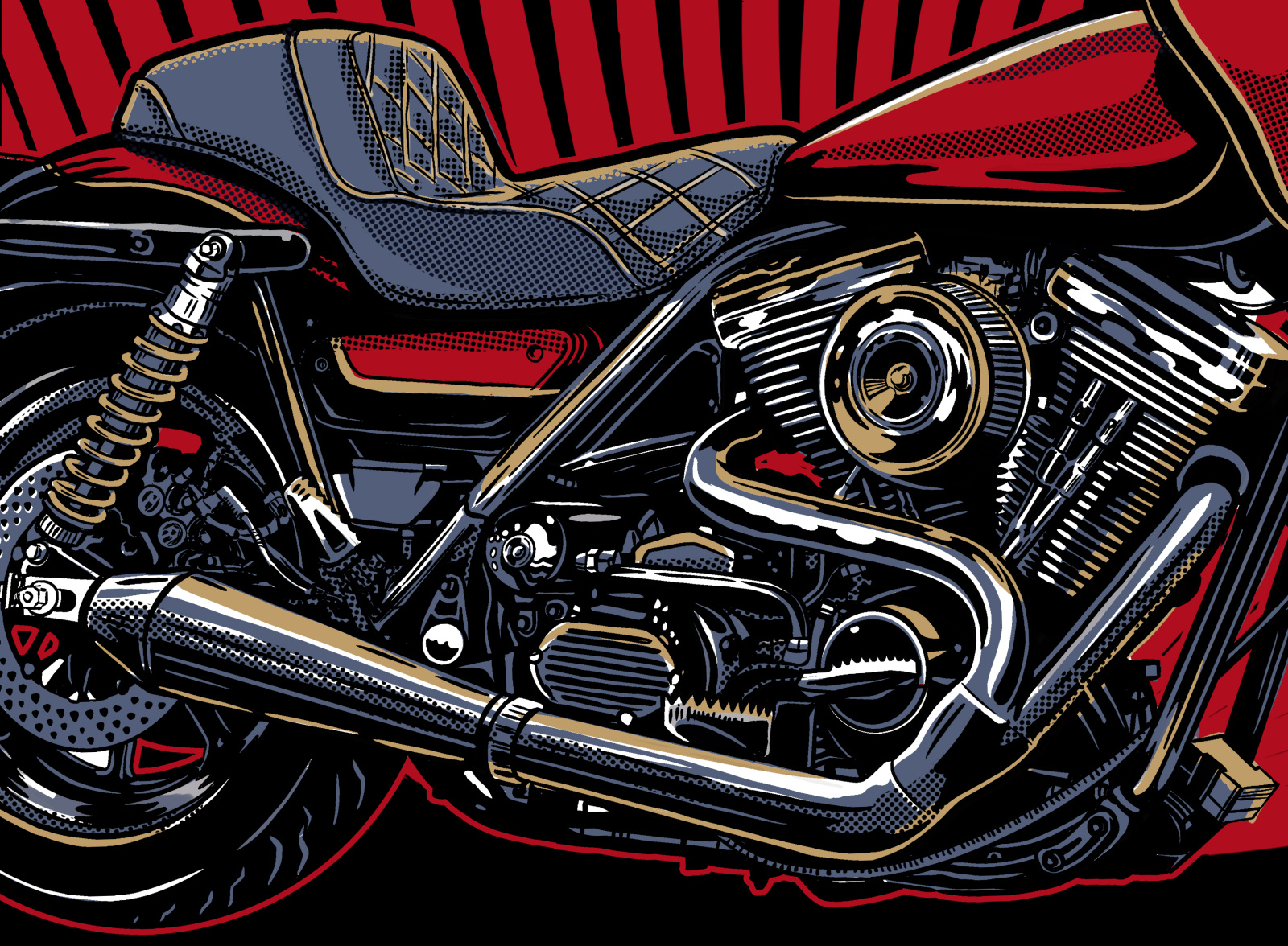 H-D motorcycle screen print by Chris Handlos on Dribbble