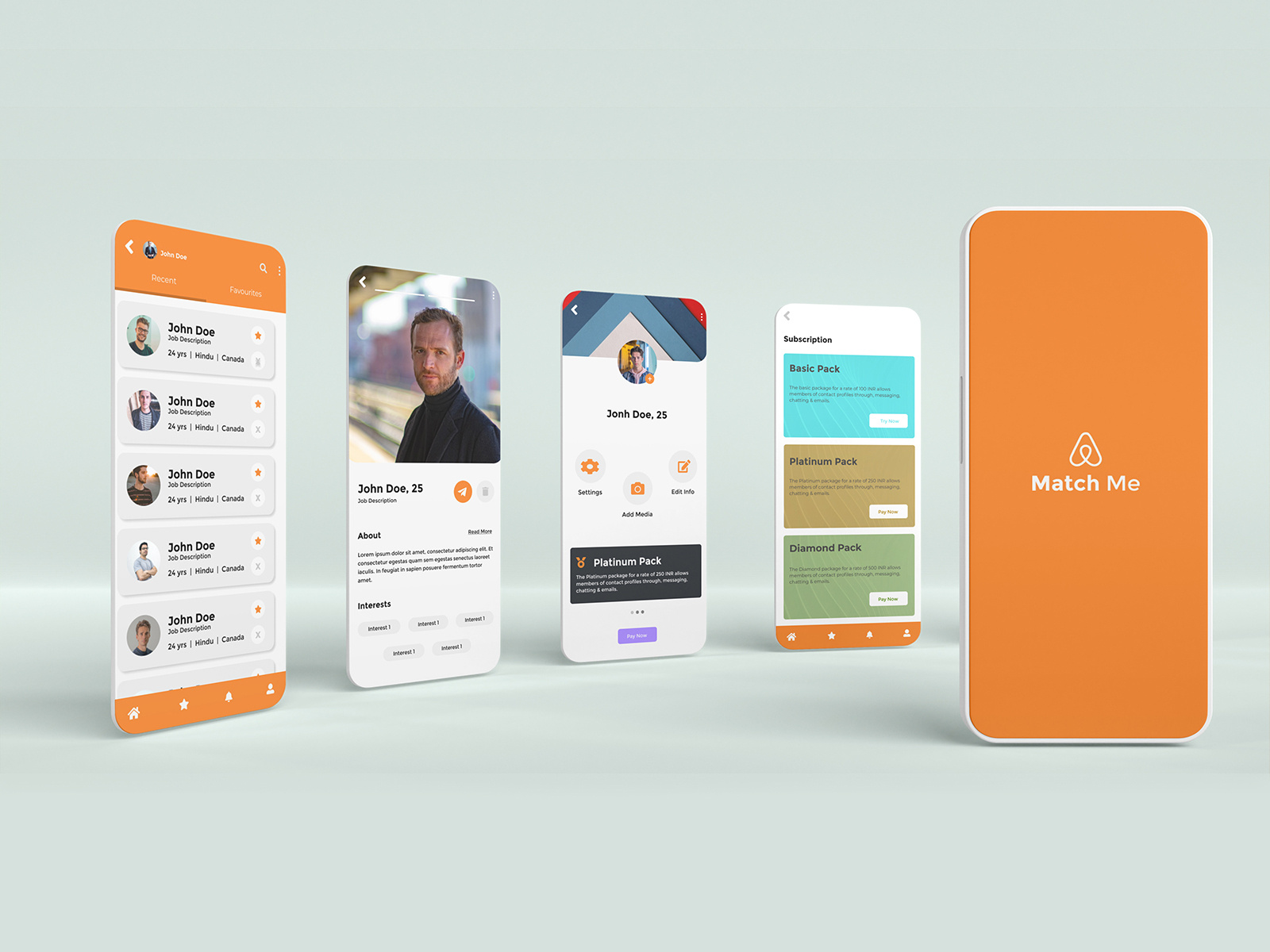 UI design (Mobile view)- Matrimony application by Dollarbird Design on ...
