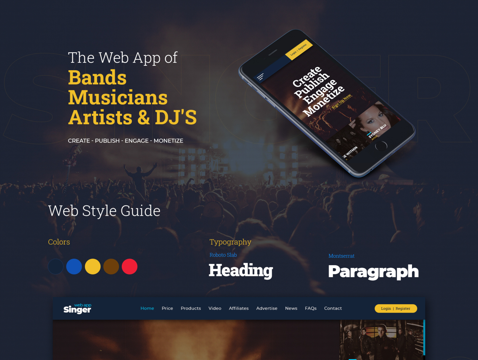 Artist Web App Design by Chintan Anand on Dribbble