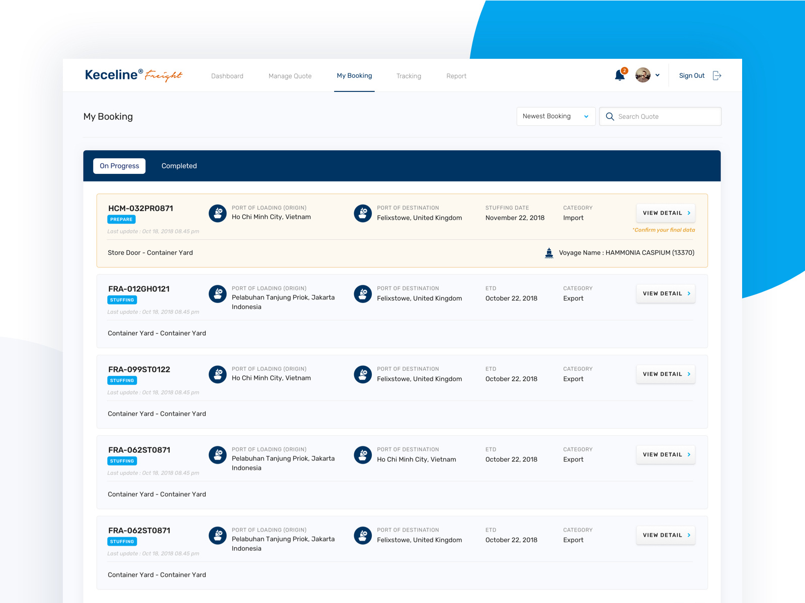 Freight Shipping Dashboard by Aji Maulidio | Tjemara Design Studio for ...