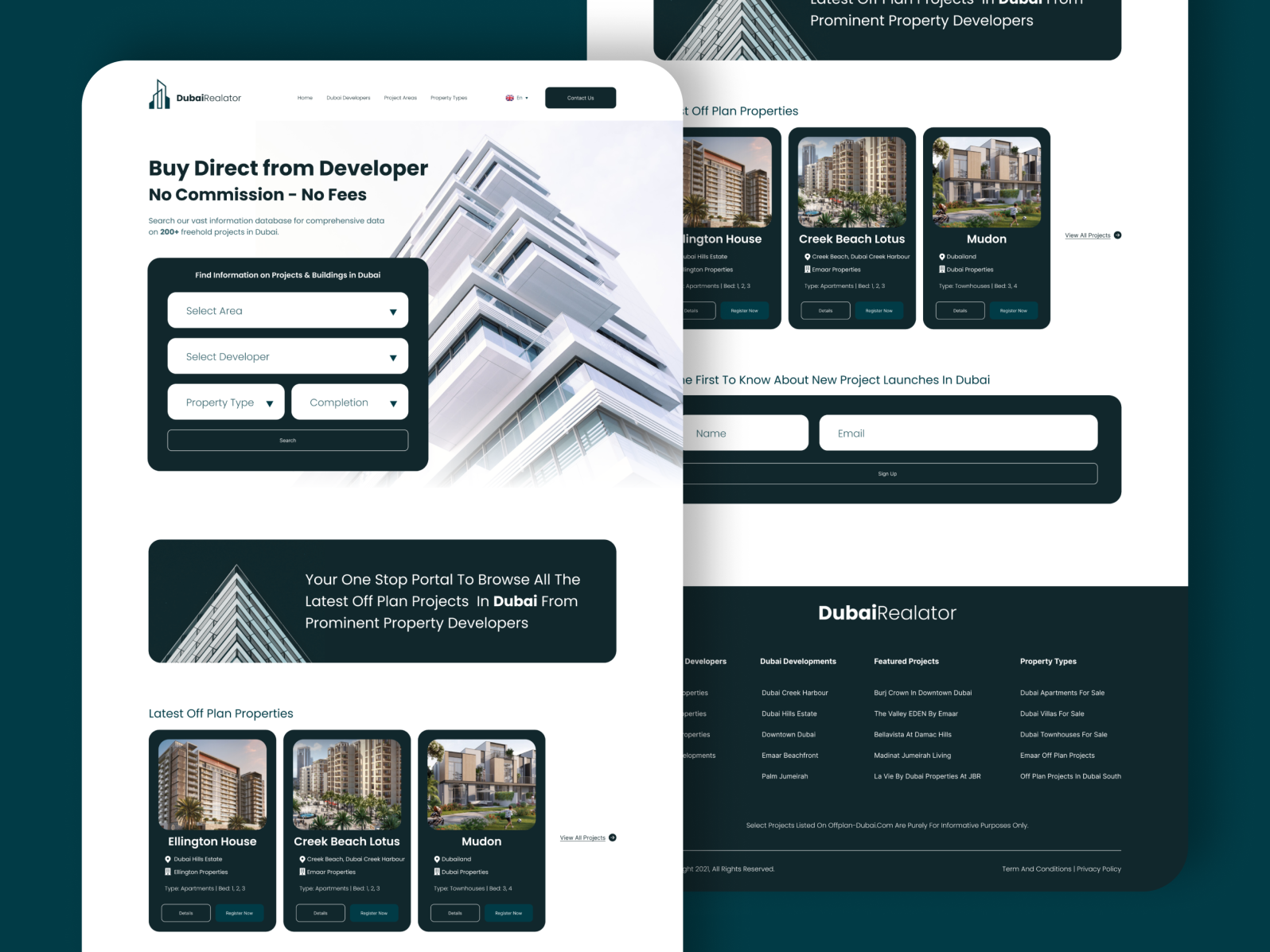 Real Estate Website Homepage design by Zeeshan Arshad on Dribbble