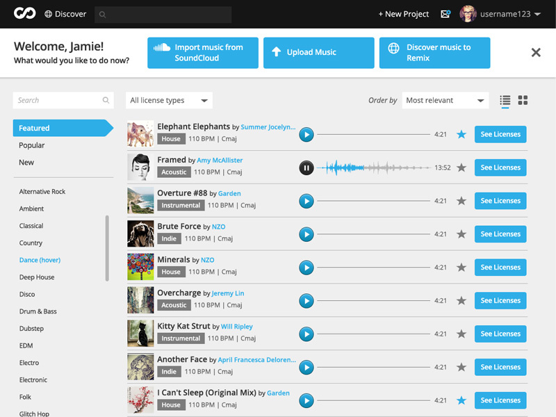 Skio Music Discover Page by Victoria Wong on Dribbble