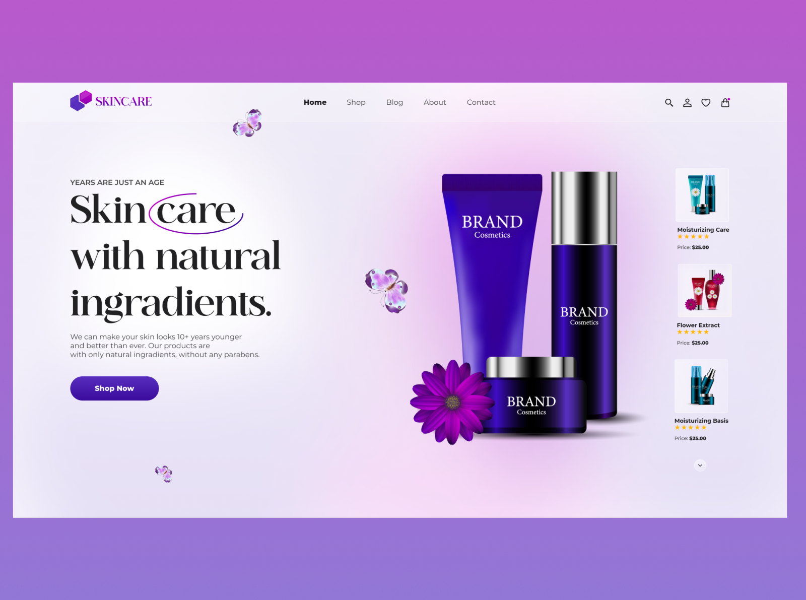 Hero Header Beauty Design, Glassmorphism by Stefan Brown on Dribbble