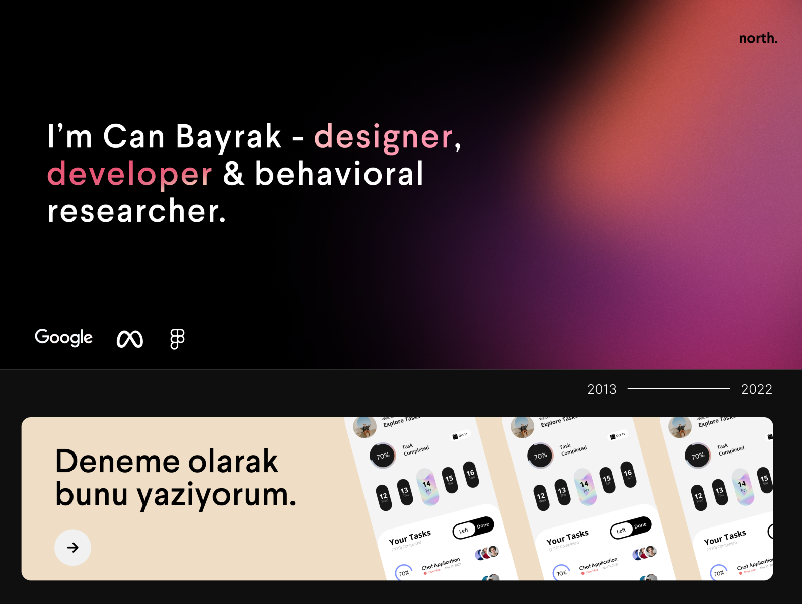 portfolio design by can bayrak on Dribbble
