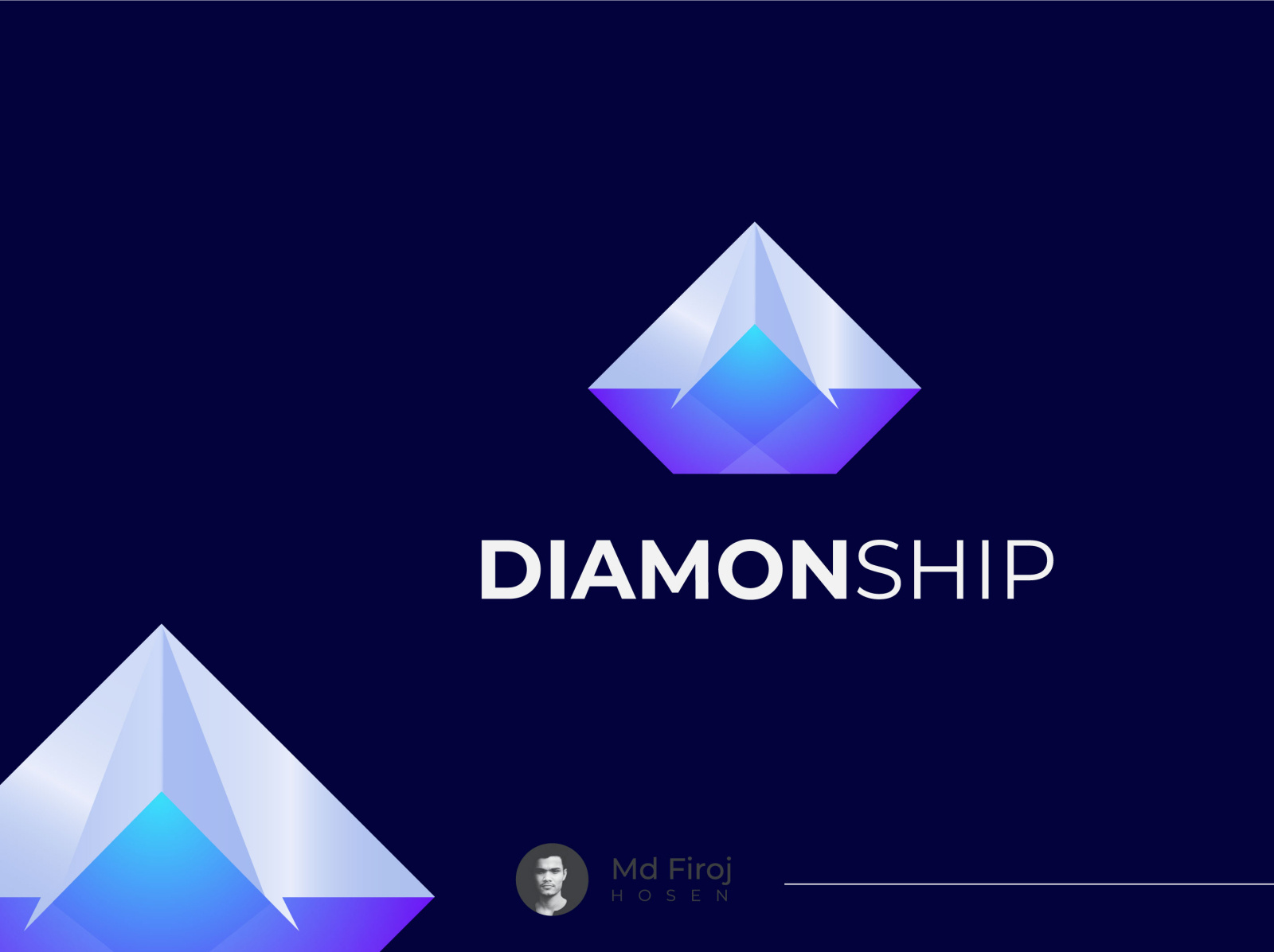 Diamond ship logo by Firoj Hossain on Dribbble