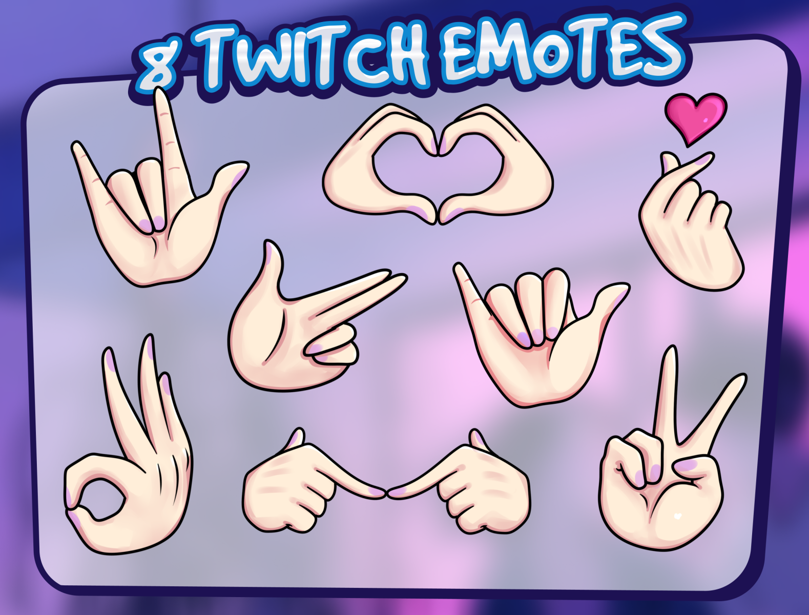 8 Hands Signs Emotes for Twitch, Discord or Youtube by Oksana qoqsik on ...