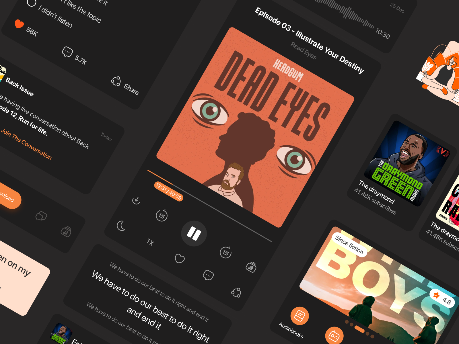 Podcast app UI components by Arash dolatyari on Dribbble