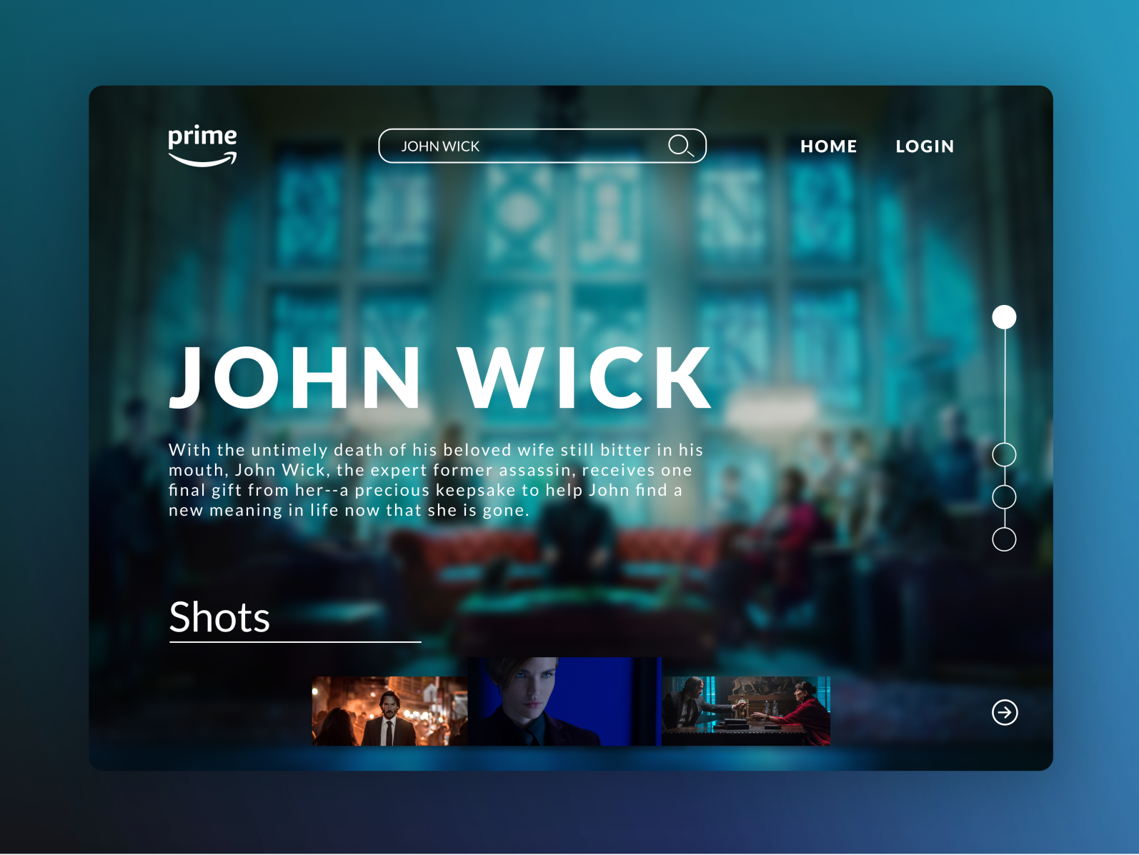 Amazon Prime Video Web Design - John Wick by Ayush Bajpai on Dribbble