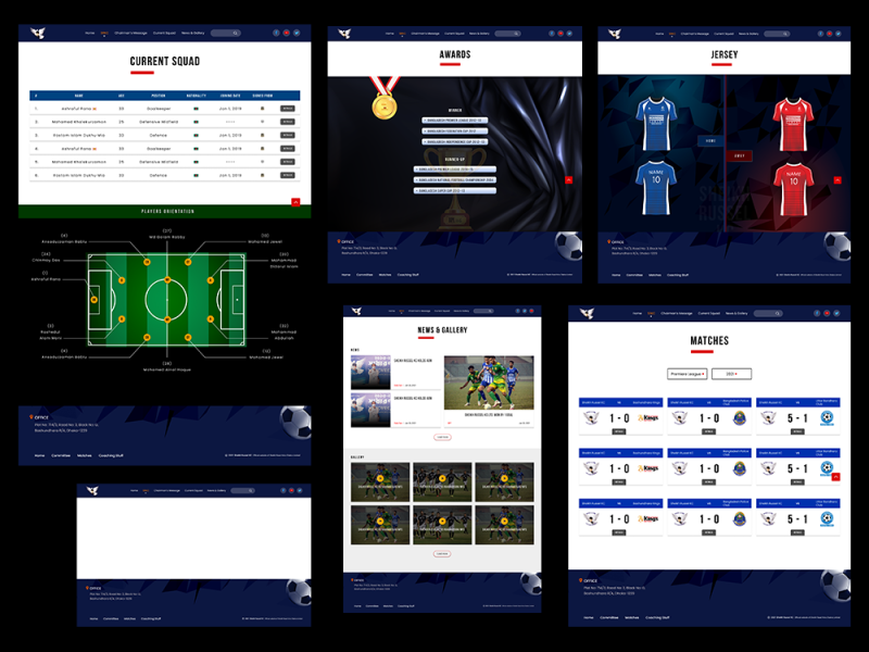 Soccer Club Website Screens UI Designs by Soumik Ghosh on Dribbble