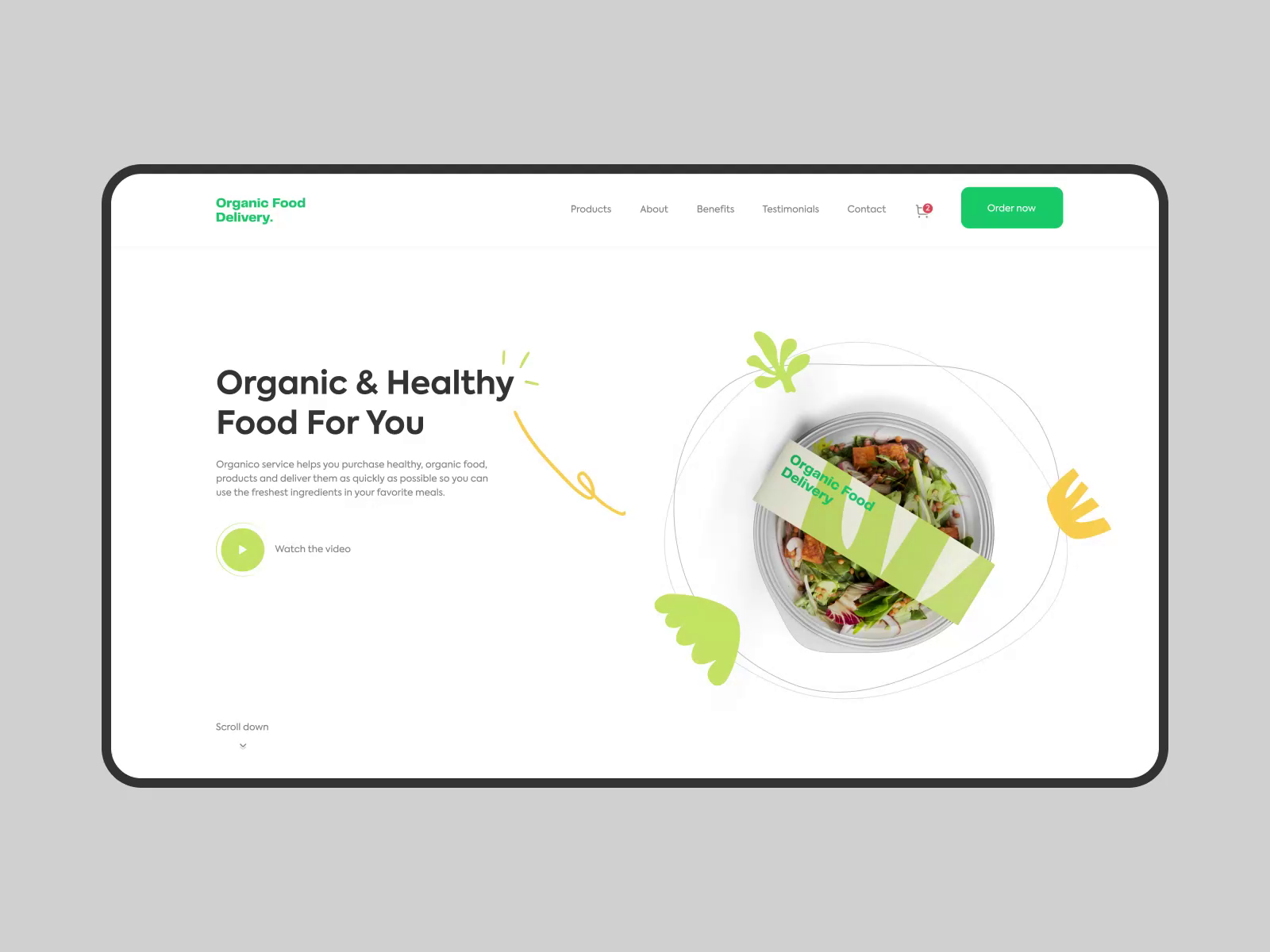 Organic - Web & Brand Design for Food Delivery by Outcrowd on Dribbble