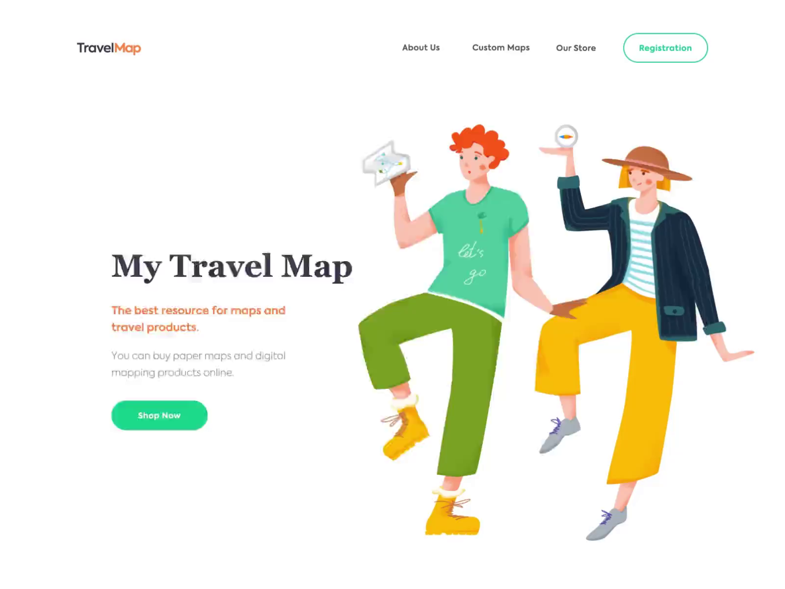 Landing page - TravelMap by Outcrowd on Dribbble
