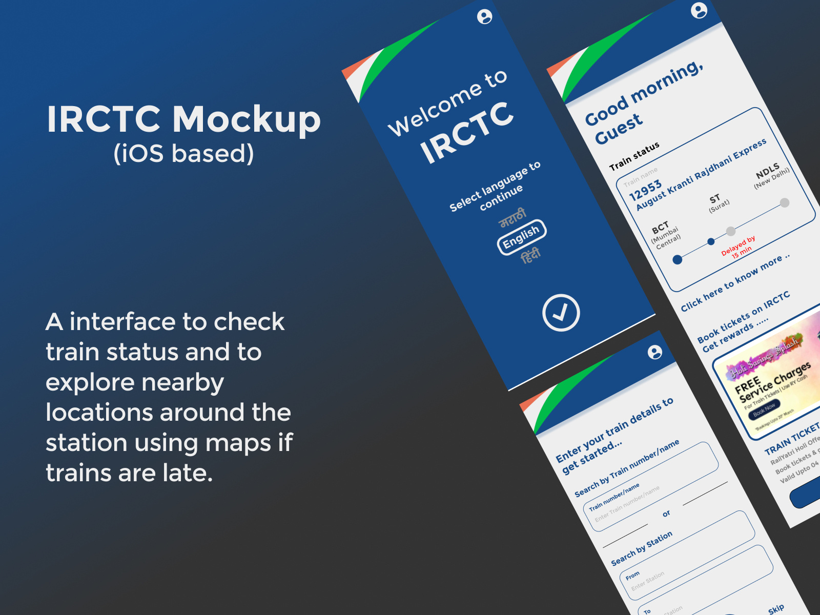 IRCTC Mockup by Piyush Jadhav on Dribbble