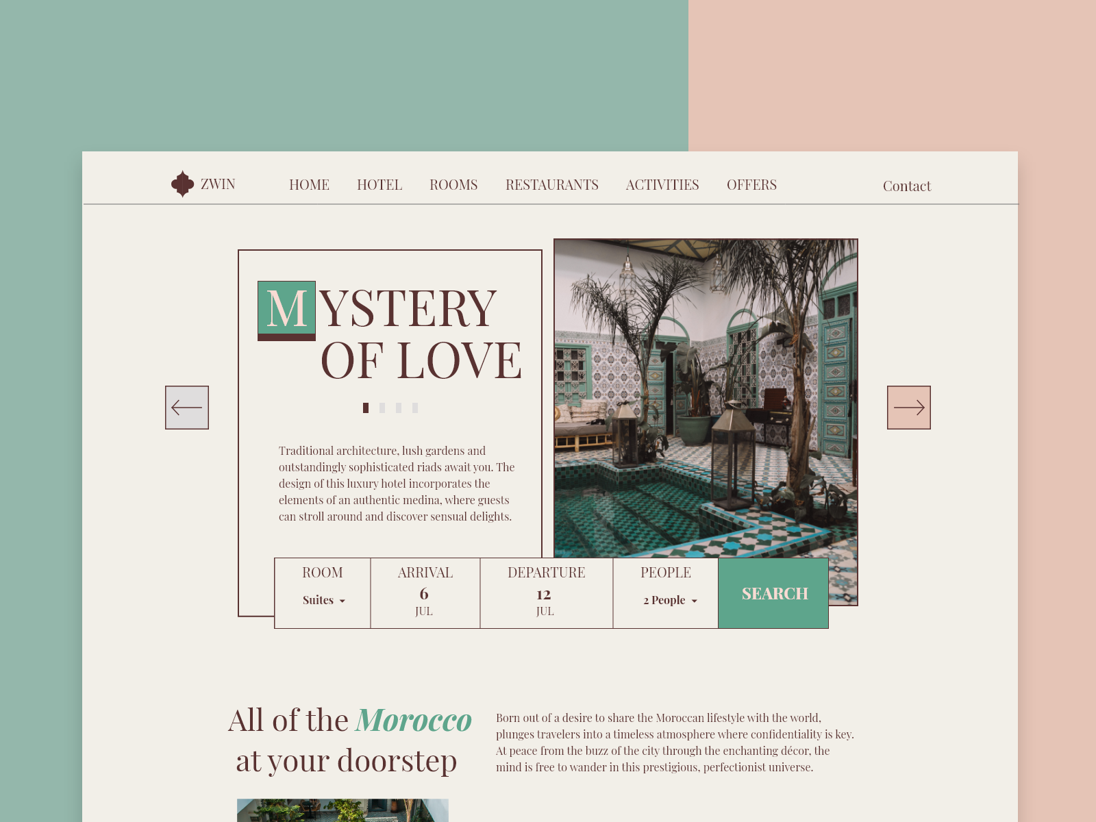 Hotel - Landing Page by Doga Dogan on Dribbble