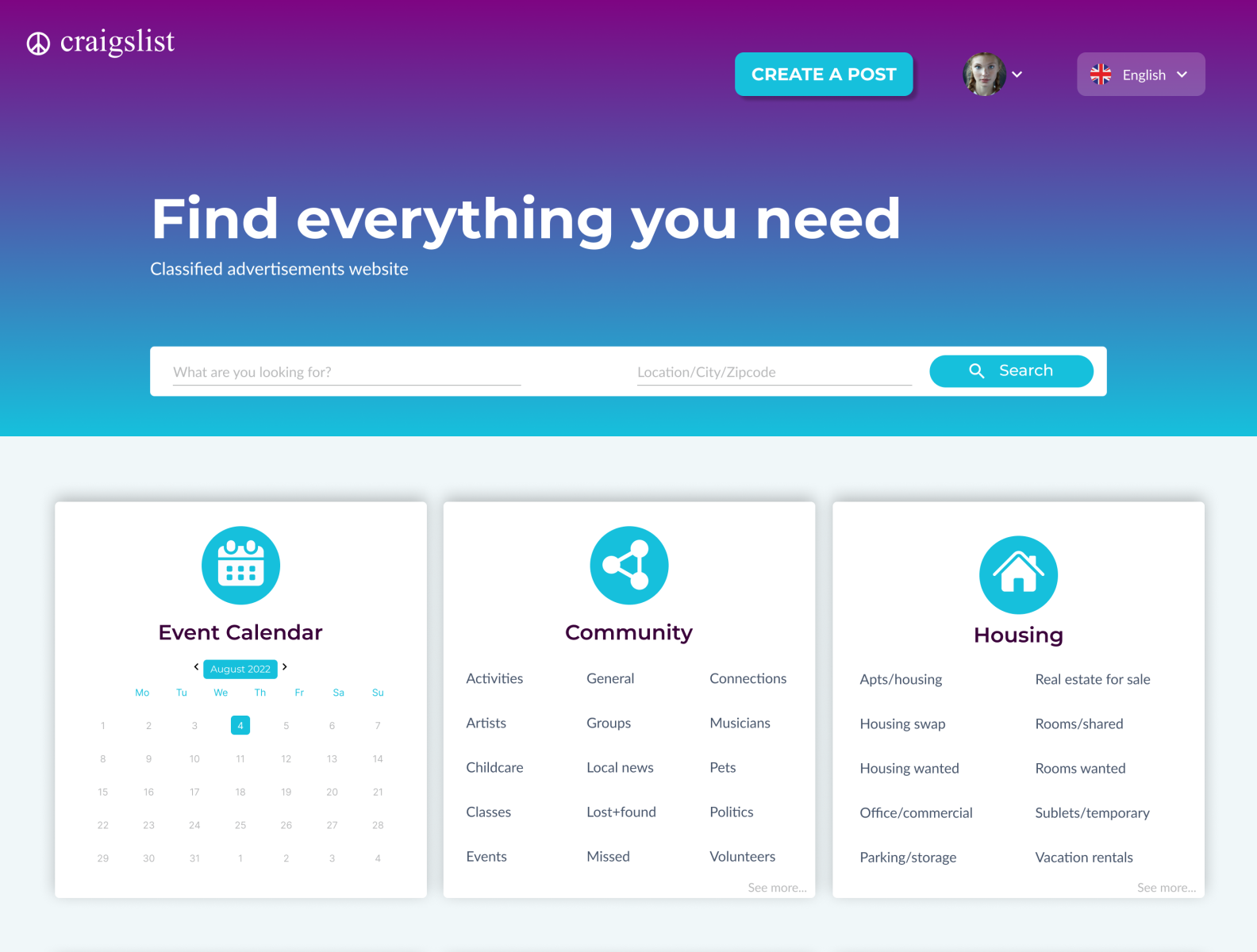 Craigslist Redesign by Doreen Paul on Dribbble