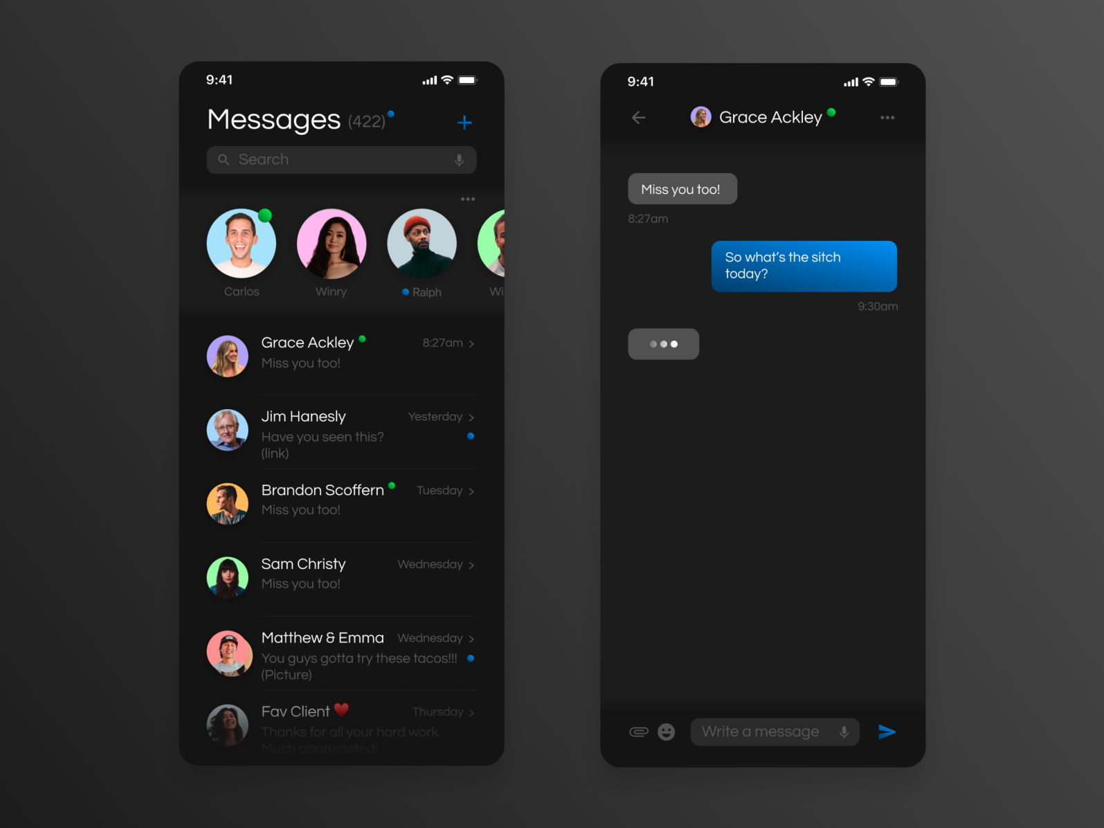 Daily UI 013 - Direct Messaging by Jacob's Blue on Dribbble