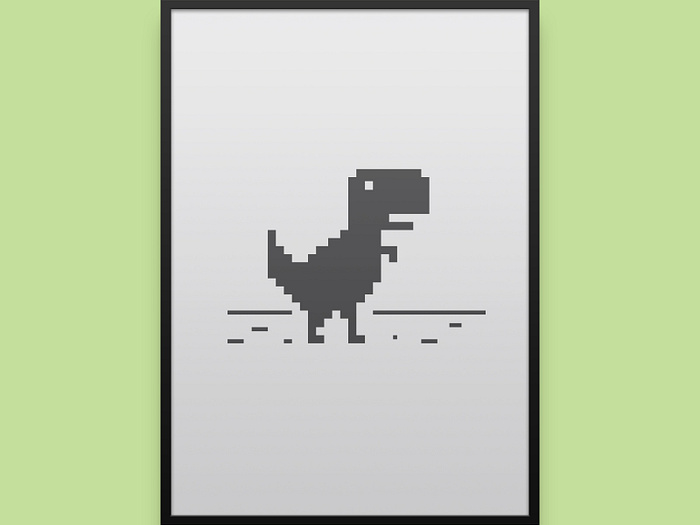 Google Chrome's Dino minimal print by Gershom Charig on Dribbble