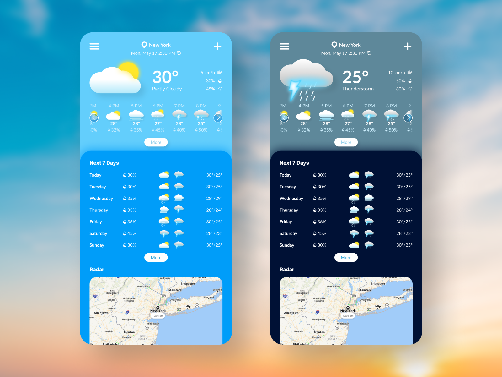 Weather App by ali on Dribbble