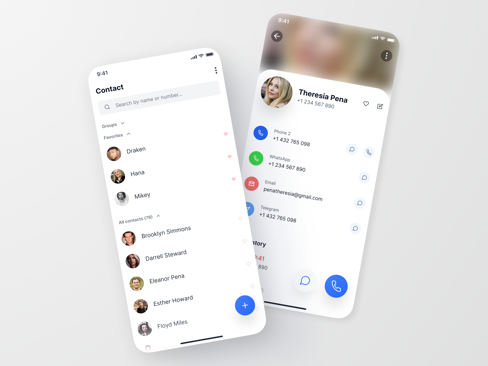 Contact App Design Concept by Muhammad Jauhari Jawara Perkasa on Dribbble