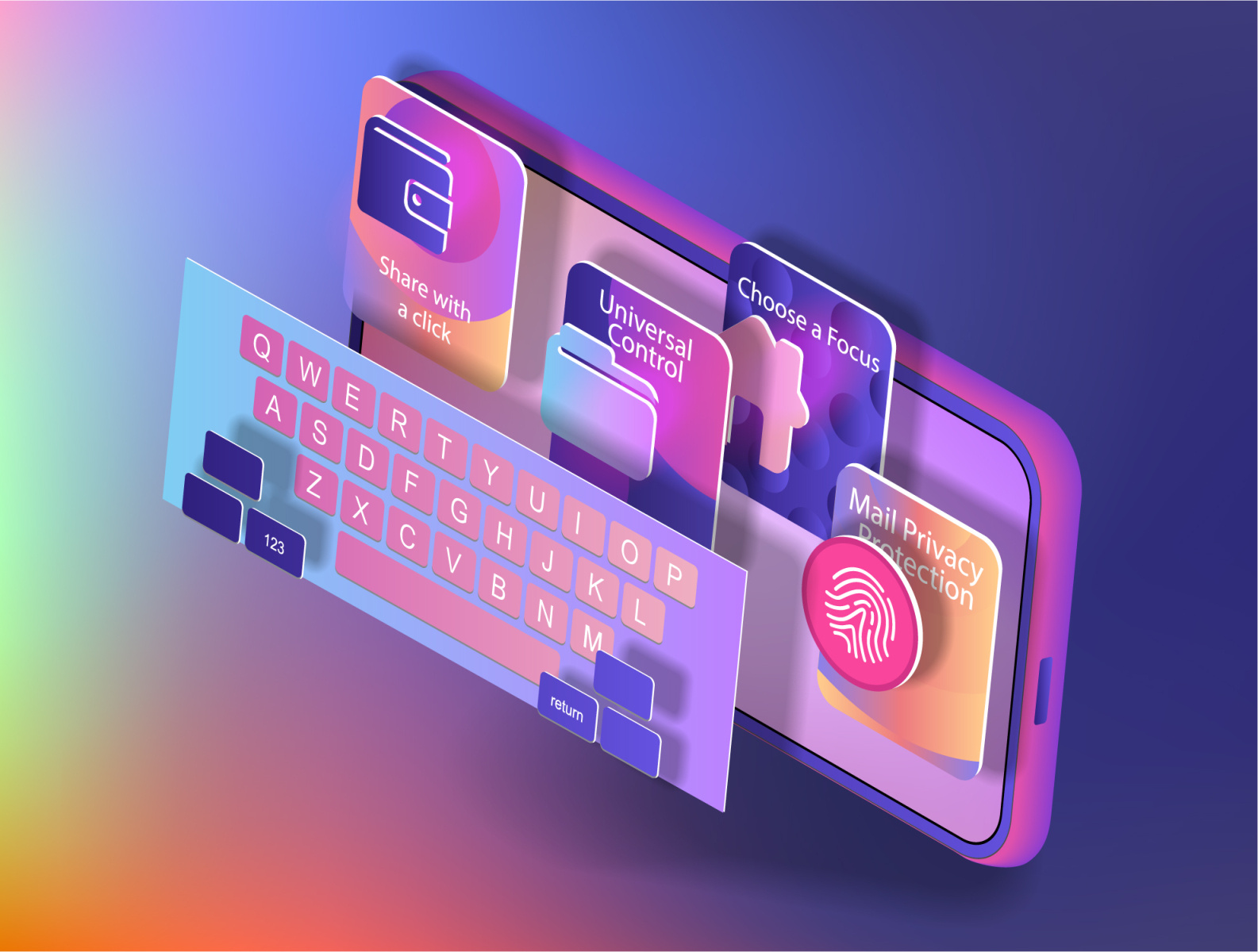 Mobile phone in isometry and web interface elements by Palladadesign on ...
