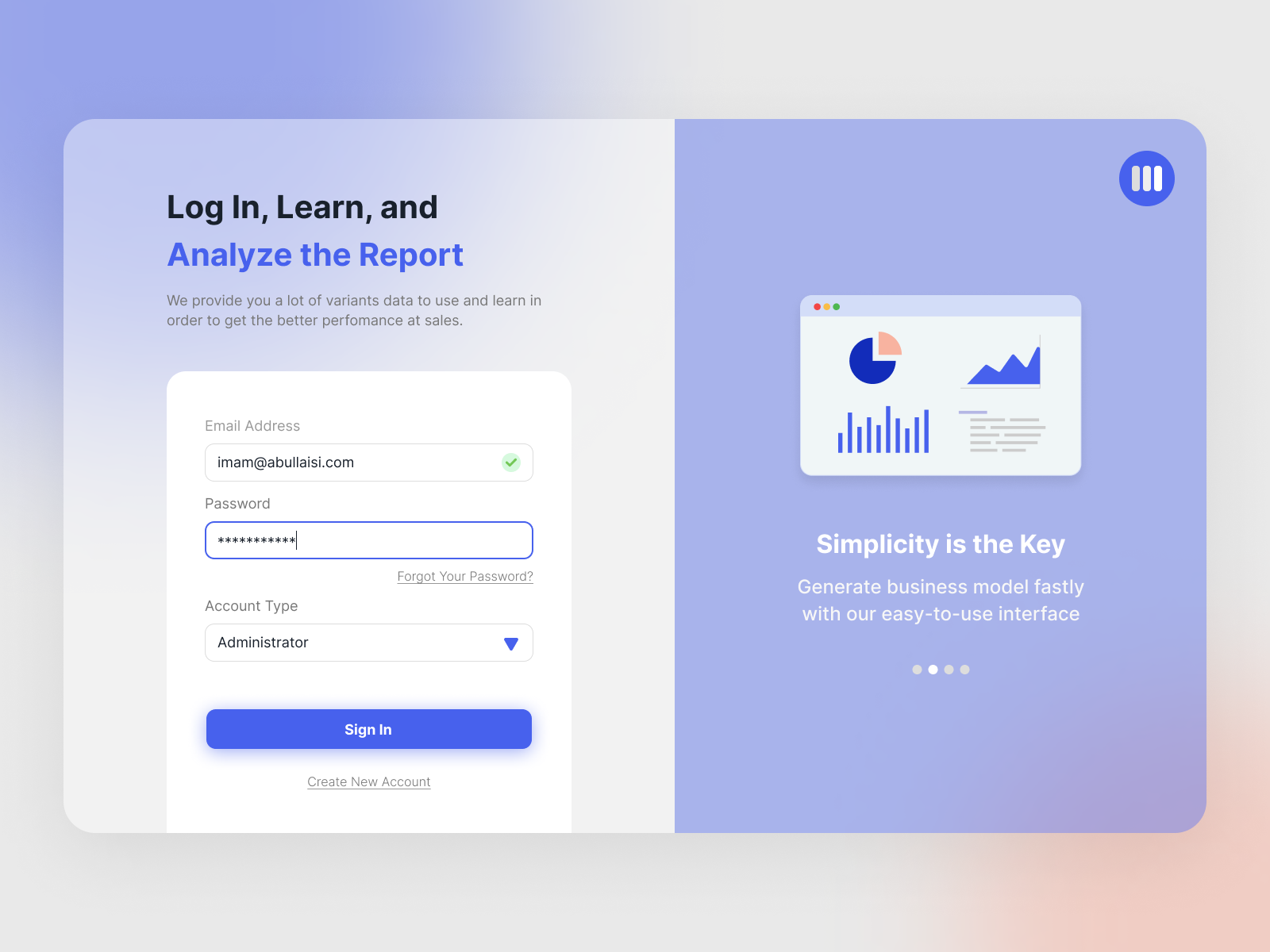 Dashboard Sign-in Page by Imam Abullaisi on Dribbble