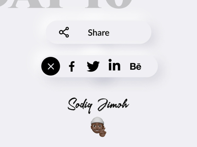 Social Share Button - UI Design by Sodiq Jimoh on Dribbble