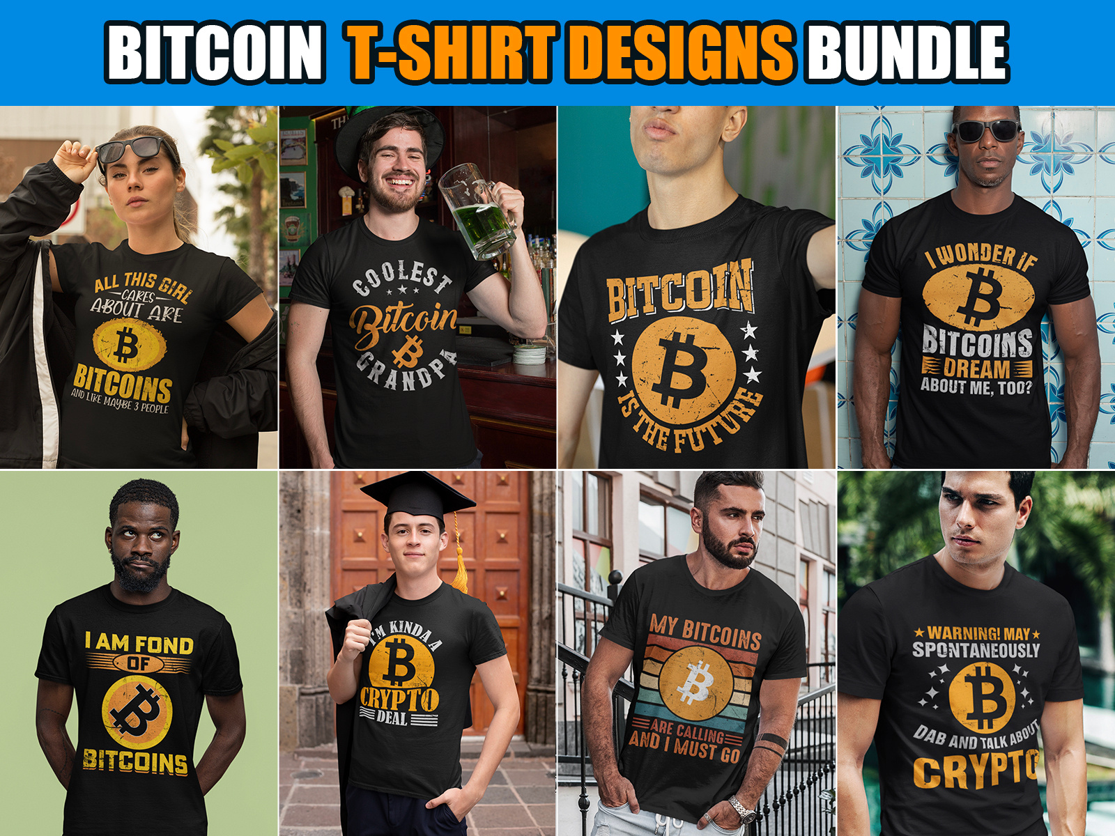 Bitcoin T-Shirt Designs Bundle by Shohagh Hossen on Dribbble