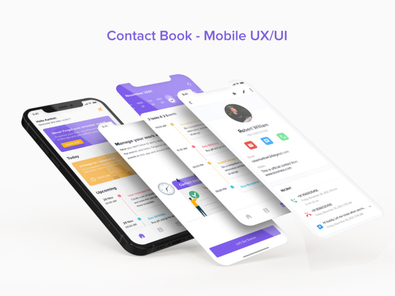 Contact Book - Mobile UX/UI by Karthikeyan on Dribbble