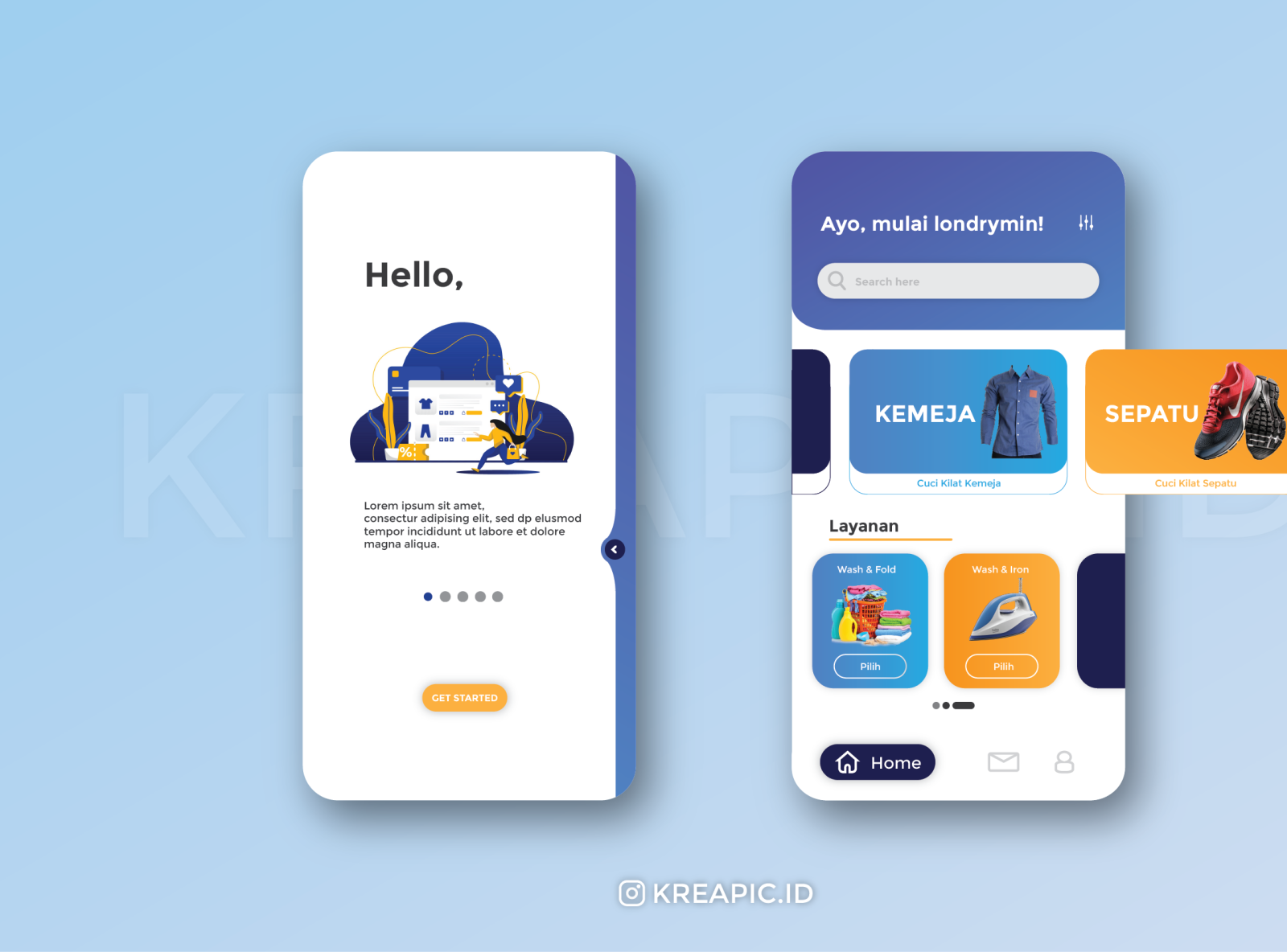 Laundry Apps UI Design by Kreapic Media on Dribbble