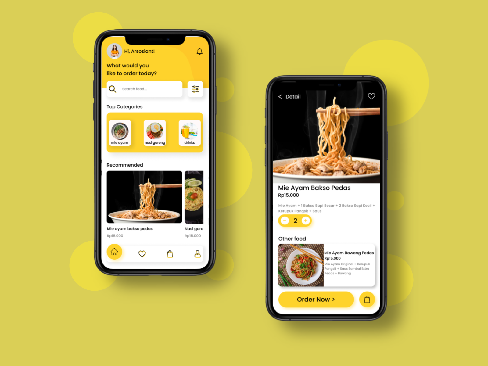 Food Application Design by Ardika Solagratia on Dribbble