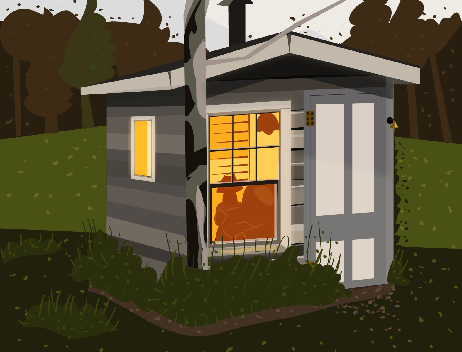 Cabin with tree by Shule Visual on Dribbble