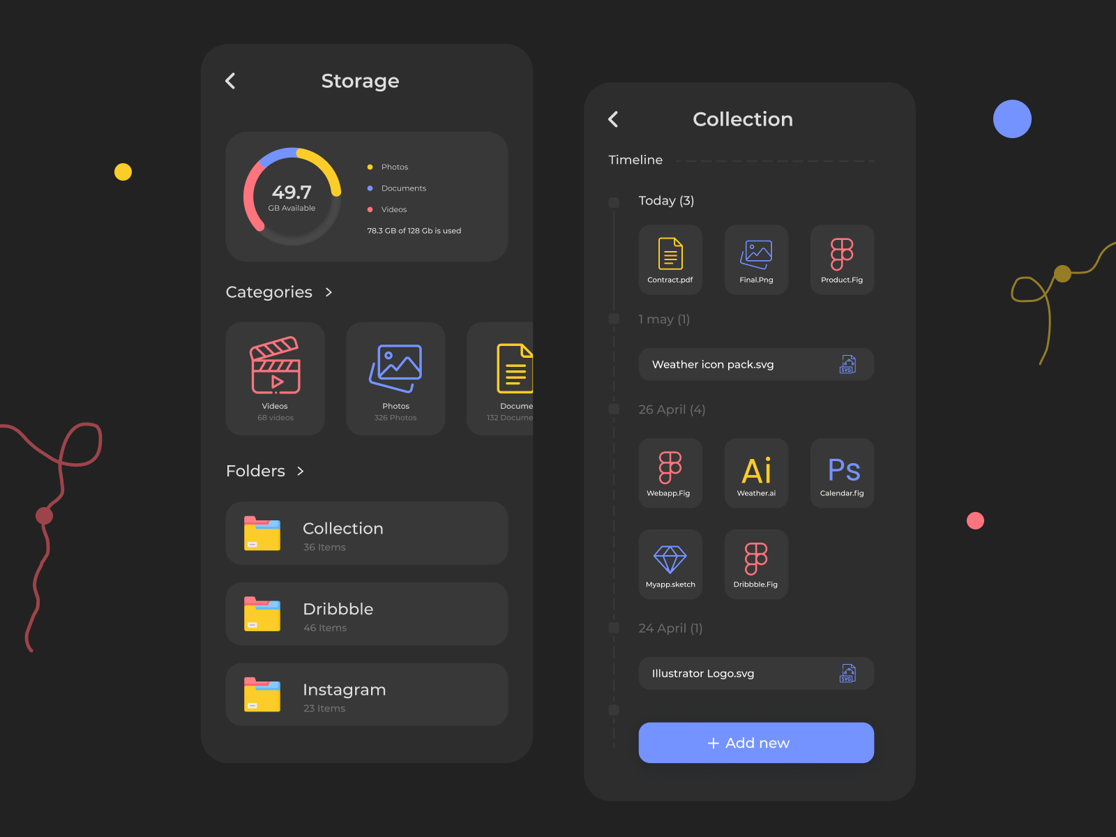 File management app UI by Smit Barbhaya on Dribbble