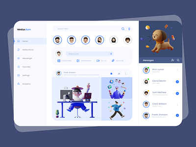 Clean Social media web app UI by Smit Barbhaya on Dribbble