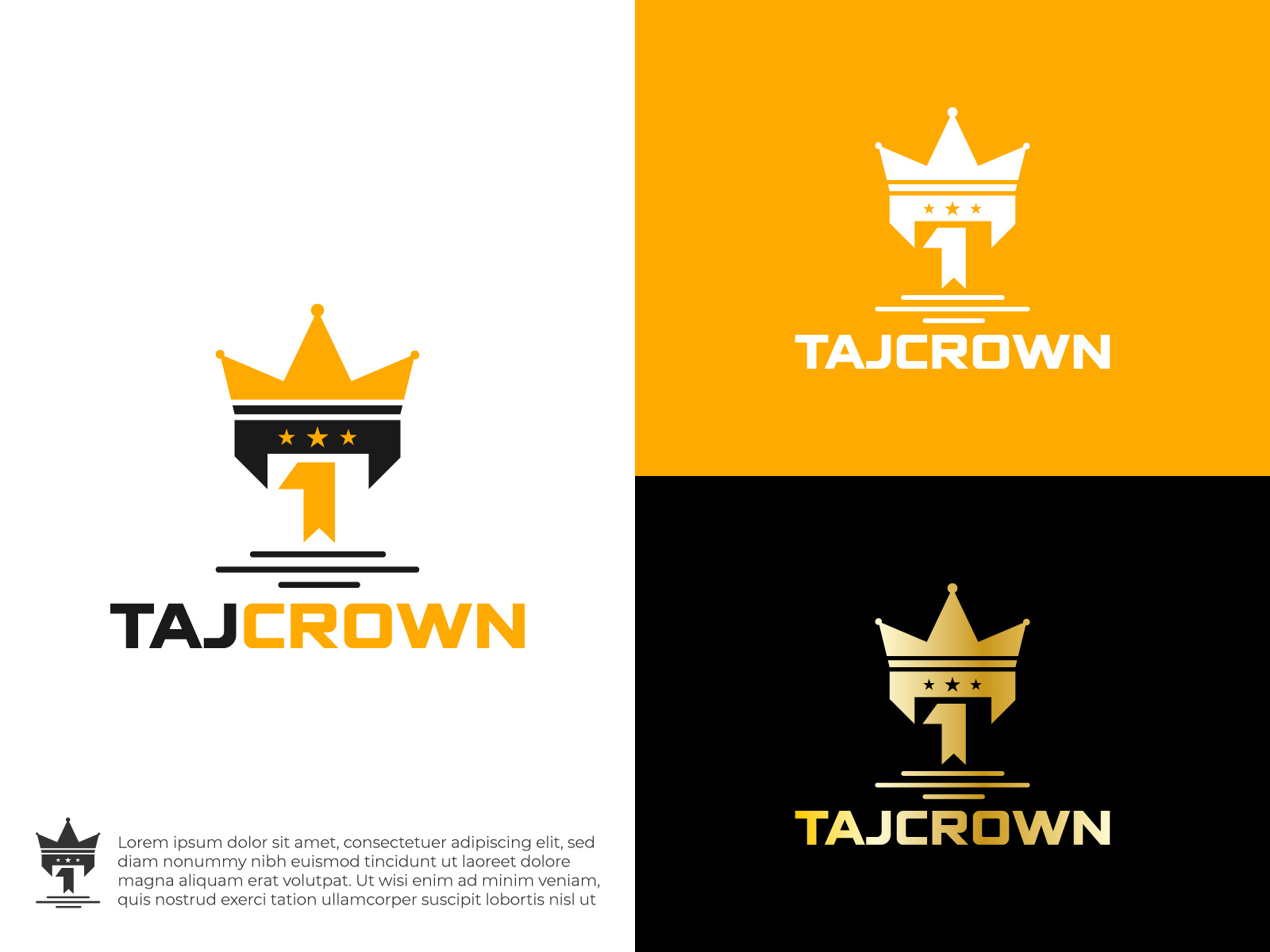 TAJ CROWN LOGO DESIGN by MD. JIBON MUNSHI on Dribbble