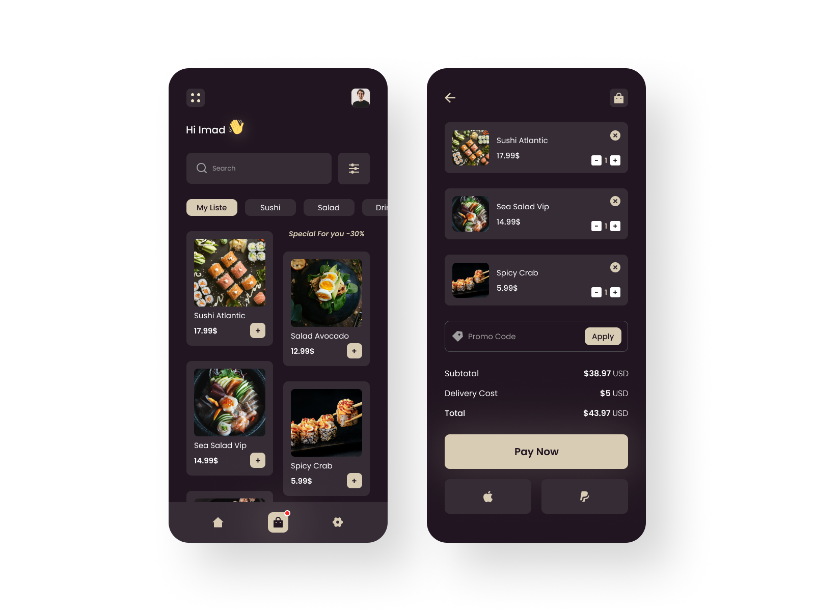 Sushi Mobile Application - Food by Imad oualla on Dribbble