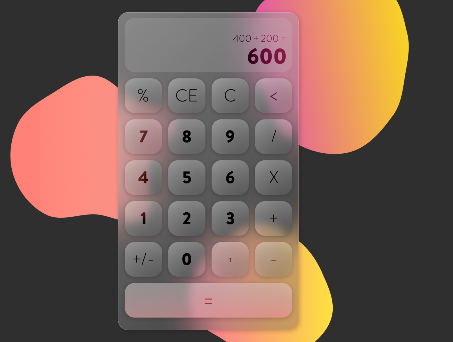 Daily UI 004 - Calculator by Daniella Pereira on Dribbble