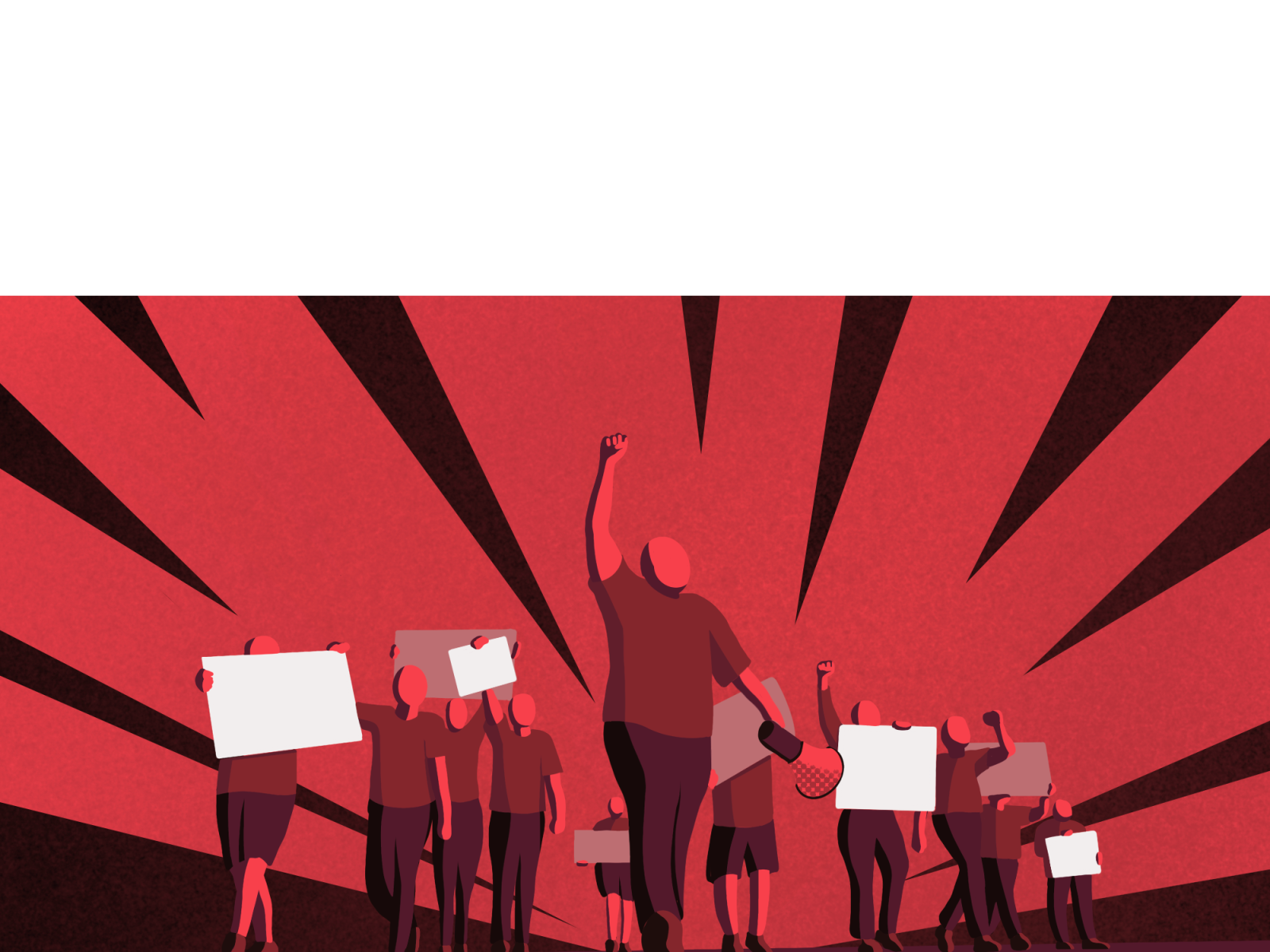 Magazine illustration rally protest by bambykim on Dribbble